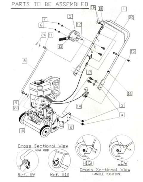 Dethatcher Models D1842B850 & D1842H55 Parts - trucutmower.com